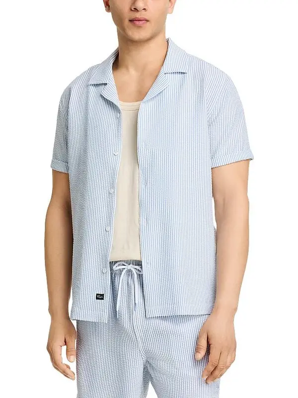Rails Amalfi Seersucker Short Sleeve Shirt - Blue White Seersucker