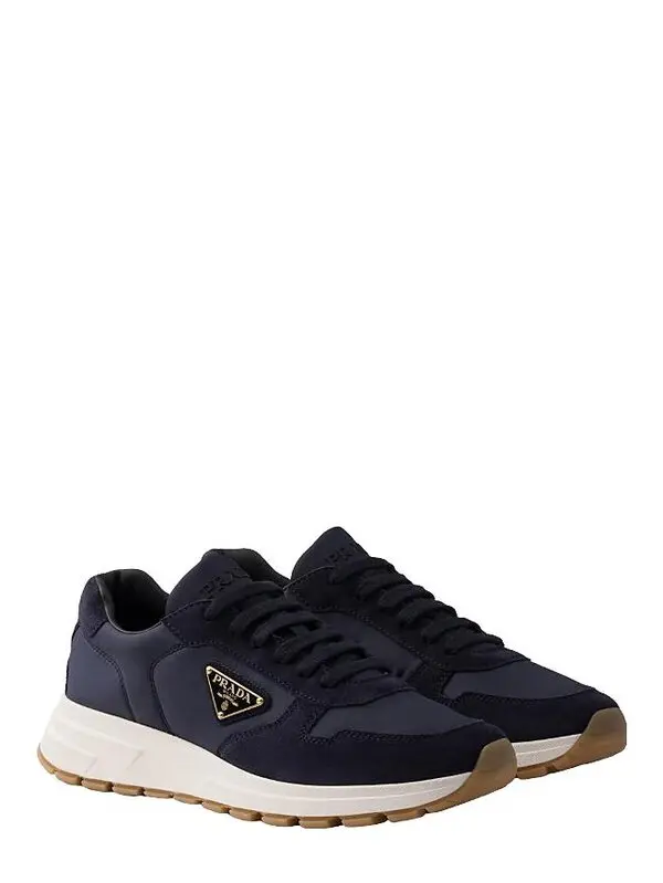 Prada Prax 01 Re-nylon And Suede Sneakers - Blue