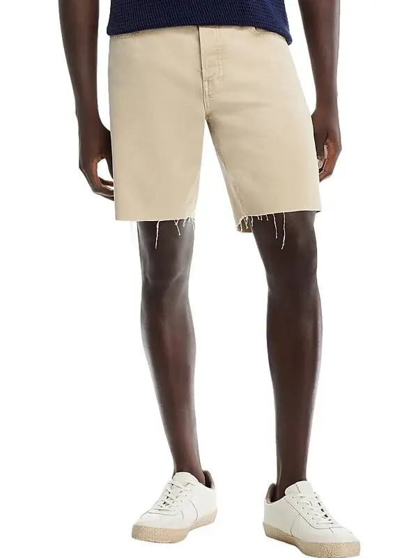 FRAME Relaxed Fit Raw Hem Shorts - Beach Sand
