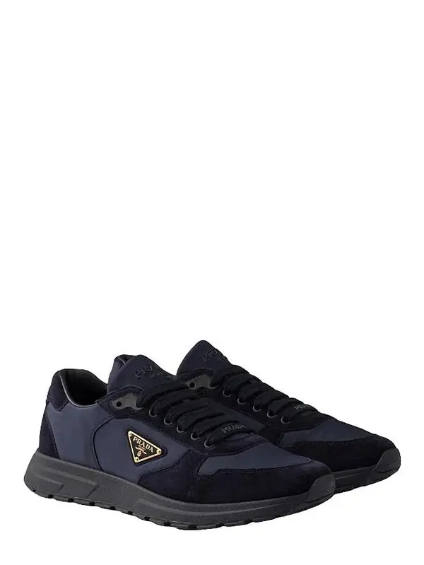 Prada Prax 2.0 Re-nylon And Suede Sneakers - Blue