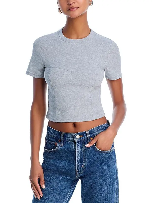 Aqua Bodice Structure Tee - Heather Gray