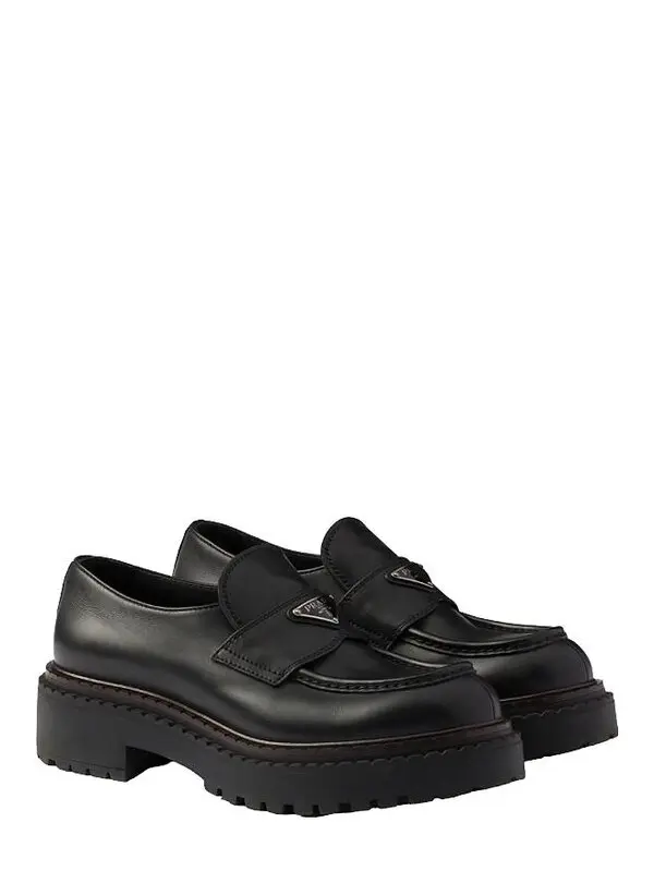 Prada Leather Loafers - Black