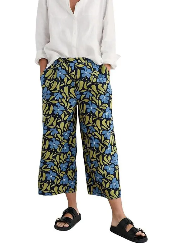 SEASALT CORNWALL Peaceful Haven Culottes - Leafy Floral Maritime