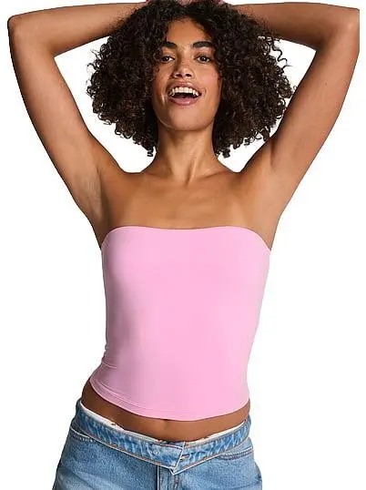Pink Base Stretch Strappy Halter Top - Pink