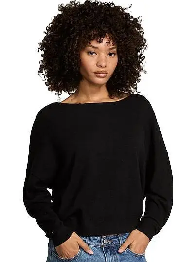 Victoria's Secret Knit Boatneck Sweater - Black