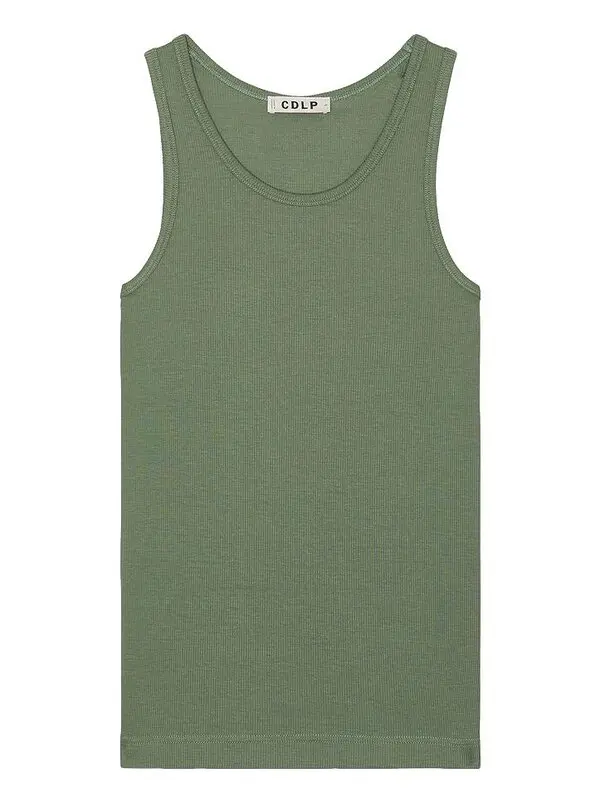 CDLP Rib Tank Top In Green - Sage