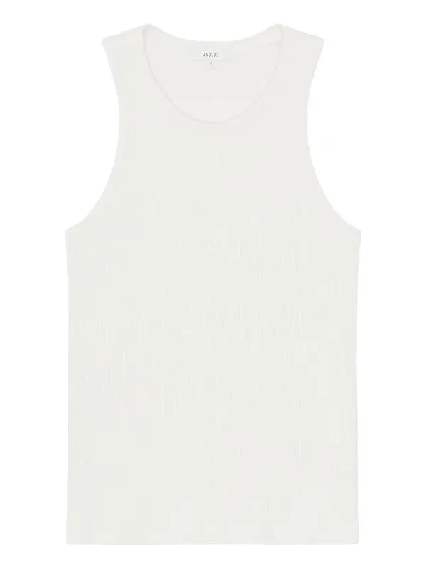 AGOLDE Viggo Tank In White - Powder
