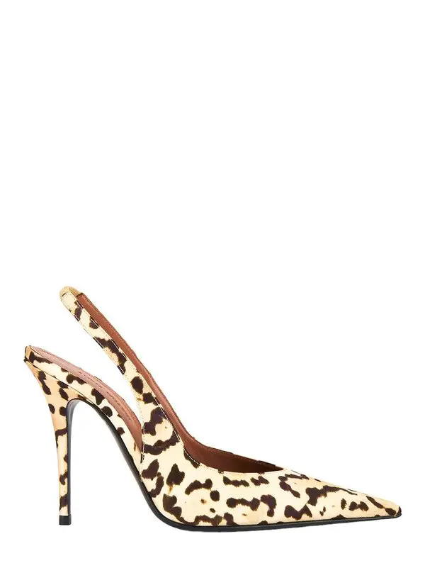Amina Muaddi Anok 105 Print Sling Pumps - Leopard