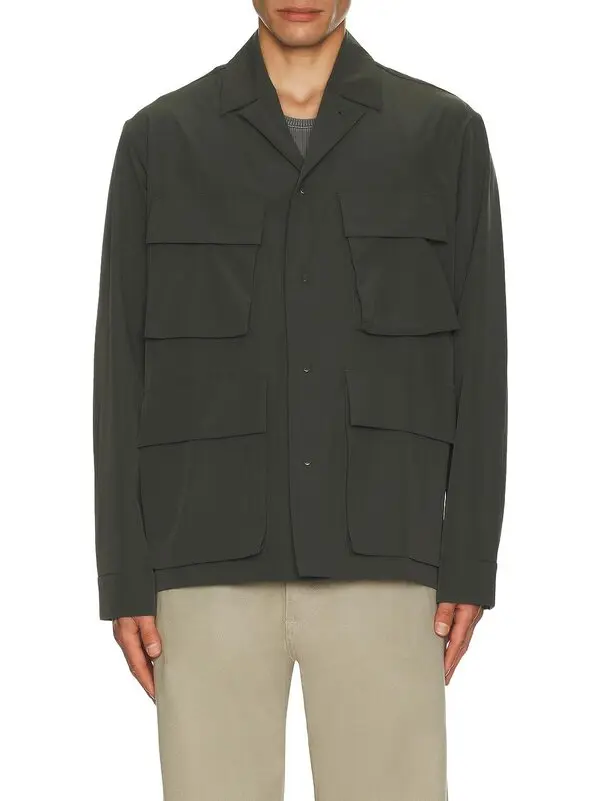 Norse Projects Mads Travel Light Overshirt - Black Olive