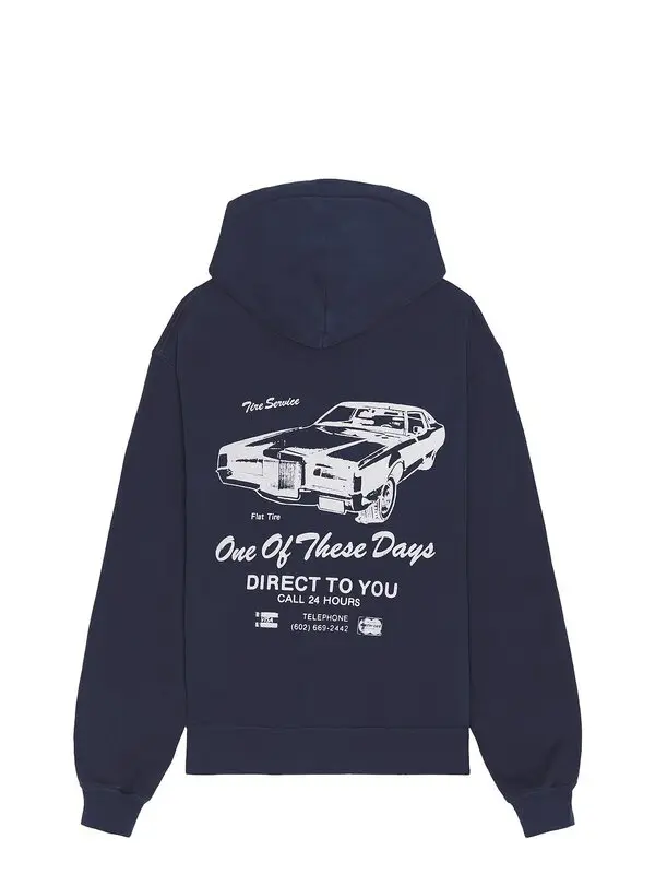 ONE OF THESE DAYS Tire Service Hoody - Washed Navy