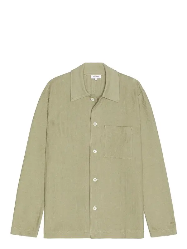 Norse Projects Jorn Double Face Shirt In Sage - Clay