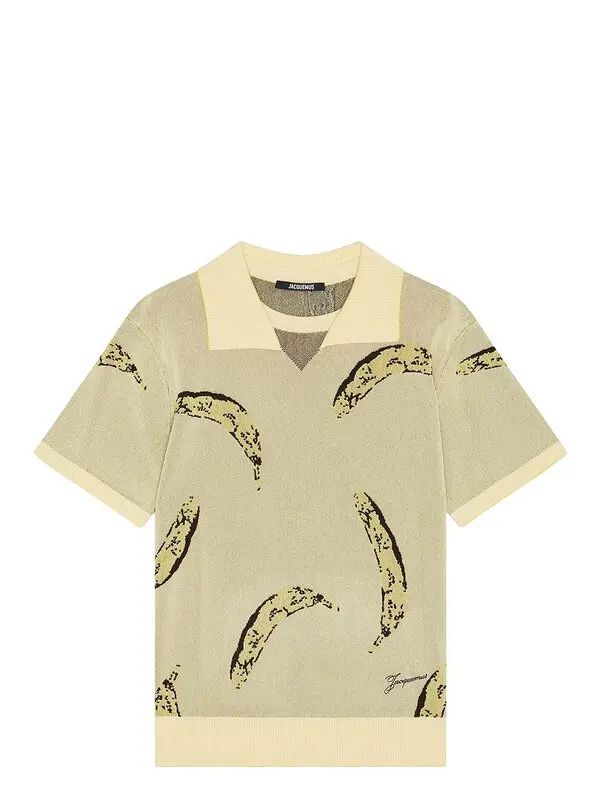 Jacquemus Le Polo Marino In Yellow - Banana Jacquard Yellow