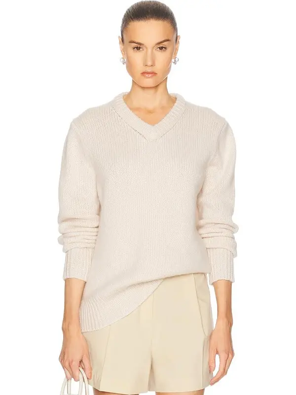 Jenni Kayne Cashmere Kate V-neck Sweater - Ivory