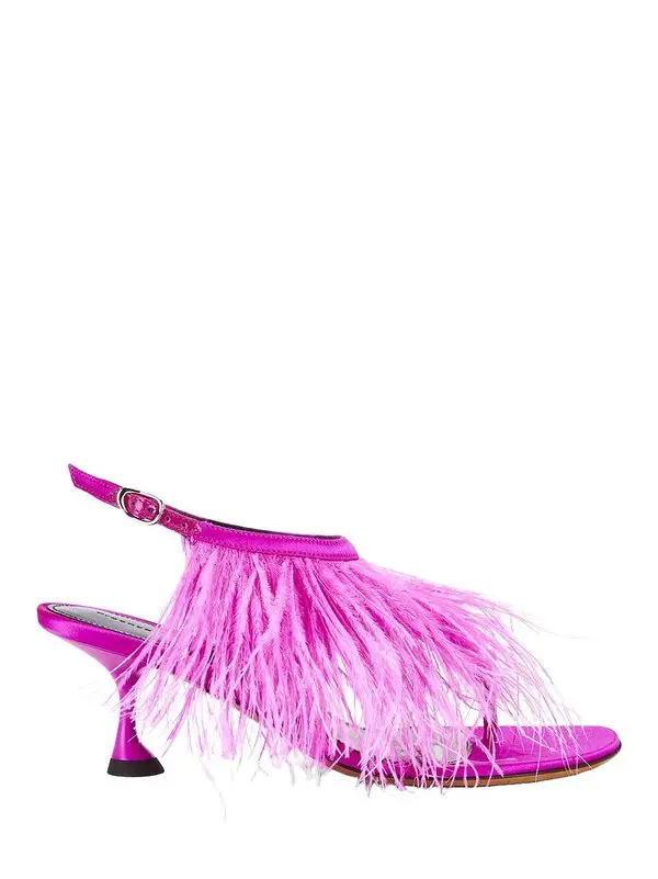 Proenza Schouler Tee Thong Feather Sandal - Fuchsia