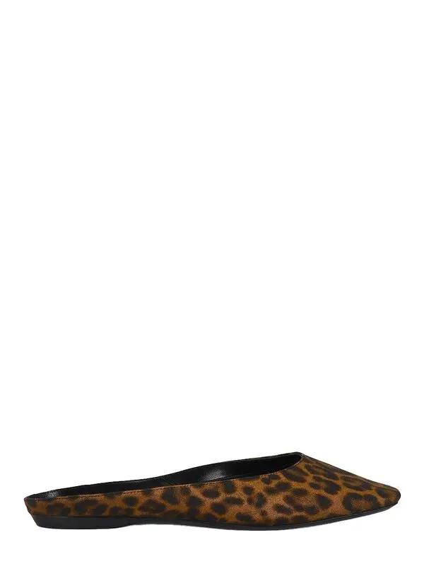 Saint Laurent Lido Flat Mule - Manto Naturale