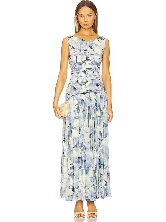 NICHOLAS Melia Midi Dress - Luna Sky Wildflower