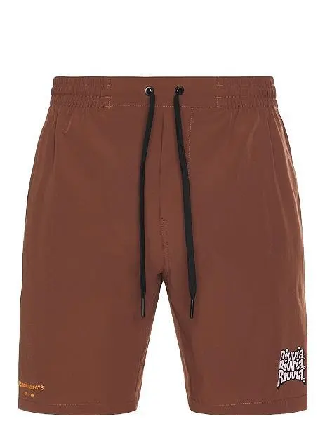 RIVVIA PROJECTS Daily Ride Puffer Swim Short - Brown