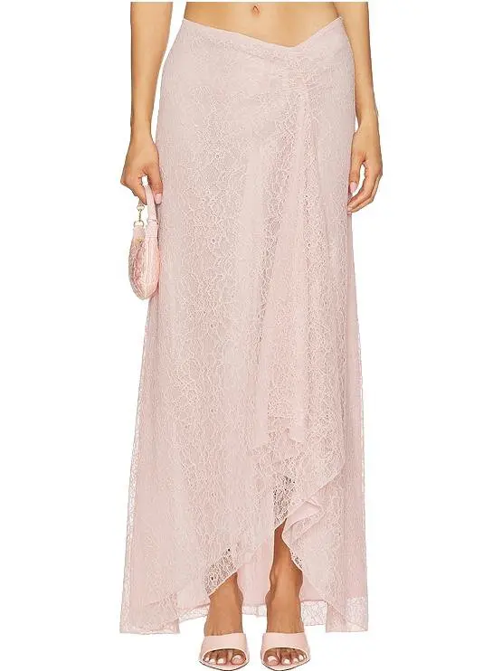 CAMILA COELHO Roland Maxi Skirt - Dusty Pink