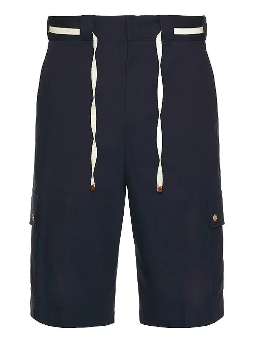 DRÃ´LE DE MONSIEUR Workwear Chevron Shorts - Navy