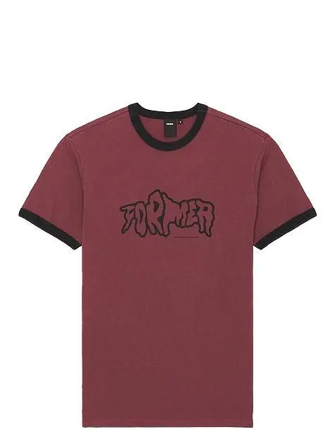 FORMER Vanish Ringer Tee In Red - Plum