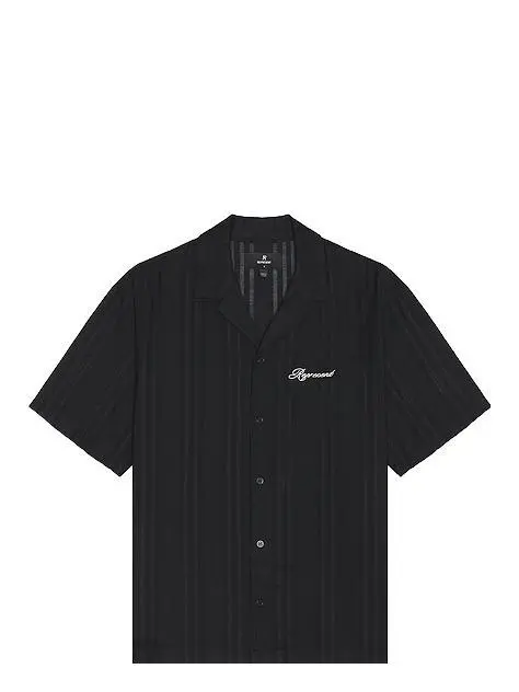 REPRESENT Embroidered Bowling Shirt In Black - Jet Black