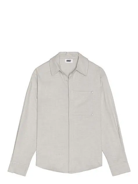 KROST Eco Button Up Shirt In Grey - Nimbus Cloud