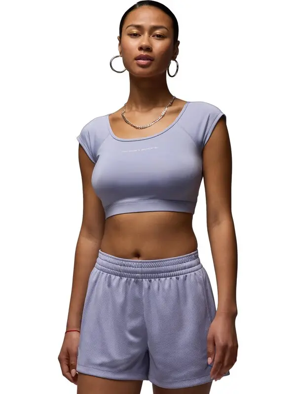 JORDAN Sport Short-sleeve Knit Crop Top - Purple
