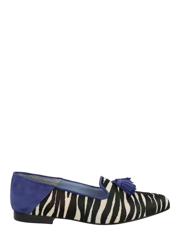 BIRD&CO Blue Bird Shoes Zebra-print Loafers - Black