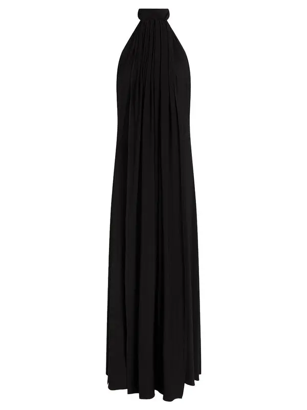 Magda Butrym Draped Jersey Halterneck Maxi Dress - Black
