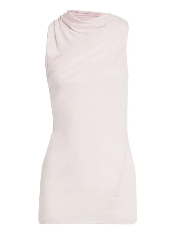 Helmut Lang Knotted Stretch Lyocell-blend Jersey Top - Baby Pink