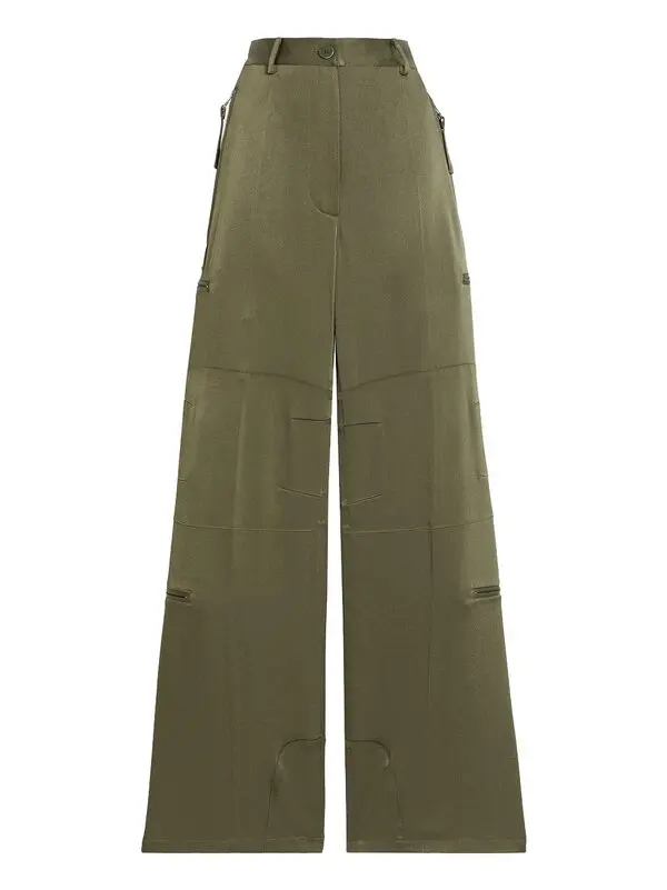 Helmut Lang Flight Satin-crepe Cargo Pants - Army Green
