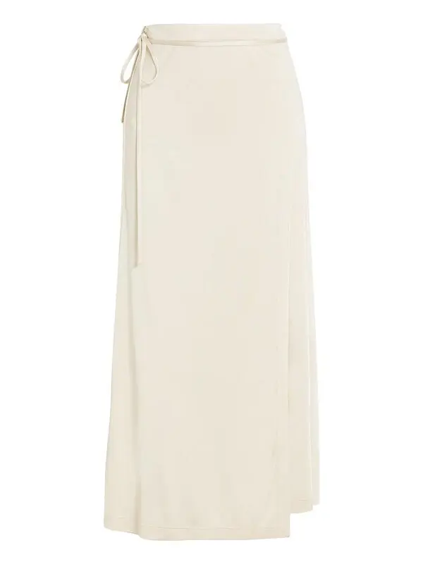 Helmut Lang Jersey Midi Wrap Skirt - Cream