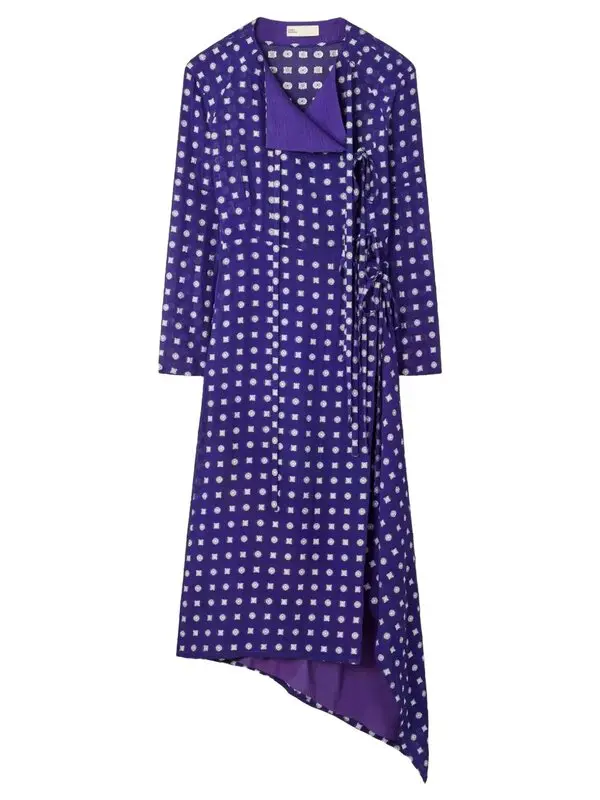 Tory Burch Printed Wrap Dress - Purple