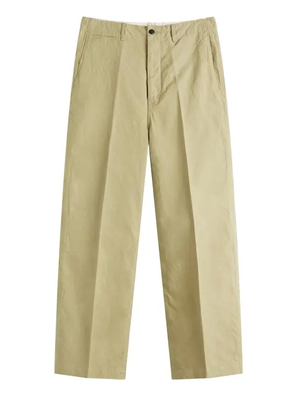 Visvim Wide Leg Chino Trousers - Light Green