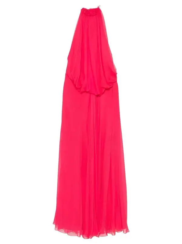 Alberta Ferretti Halterneck Maxi Dress - Pink