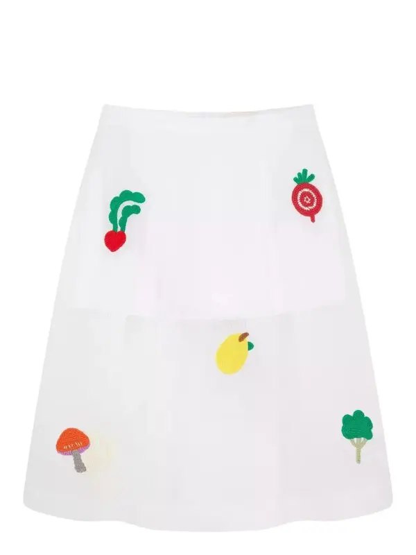 Mira Mikati Embroidered Mini Skirt - White