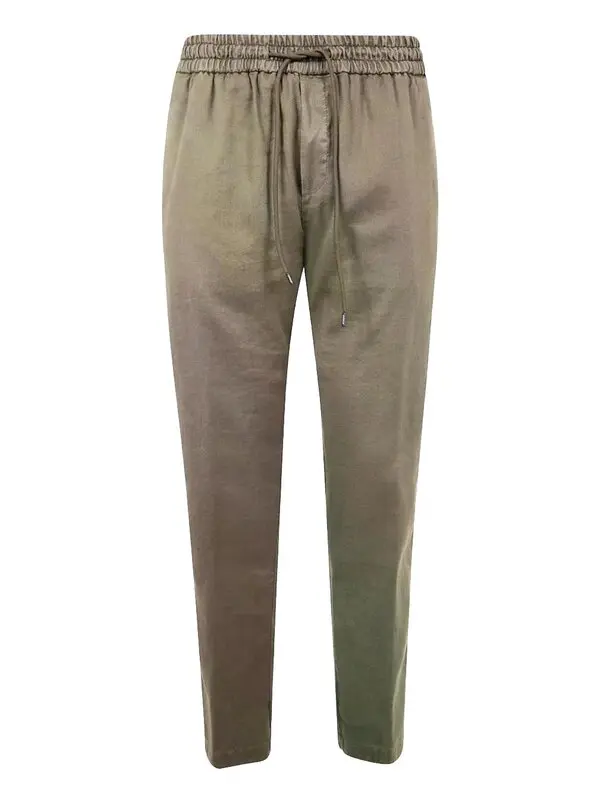 DONDUP Linen-blend Trousers - Green