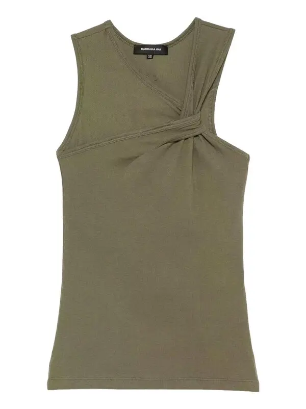 Barbara Bui Asymmetric Draped-detail Tank Top - Green