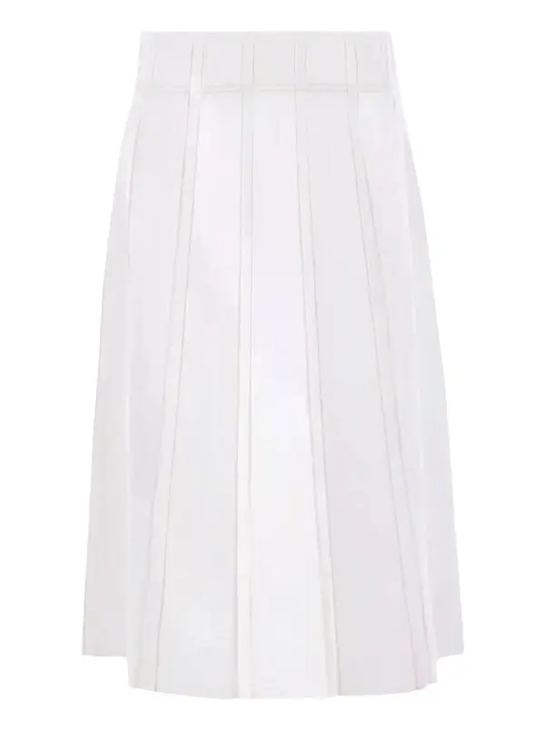 JIL SANDER Linen Pleated Skirt - White