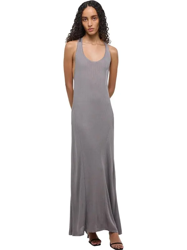 Helmut Lang Ribbed Maxi Dress - Grey Lavender
