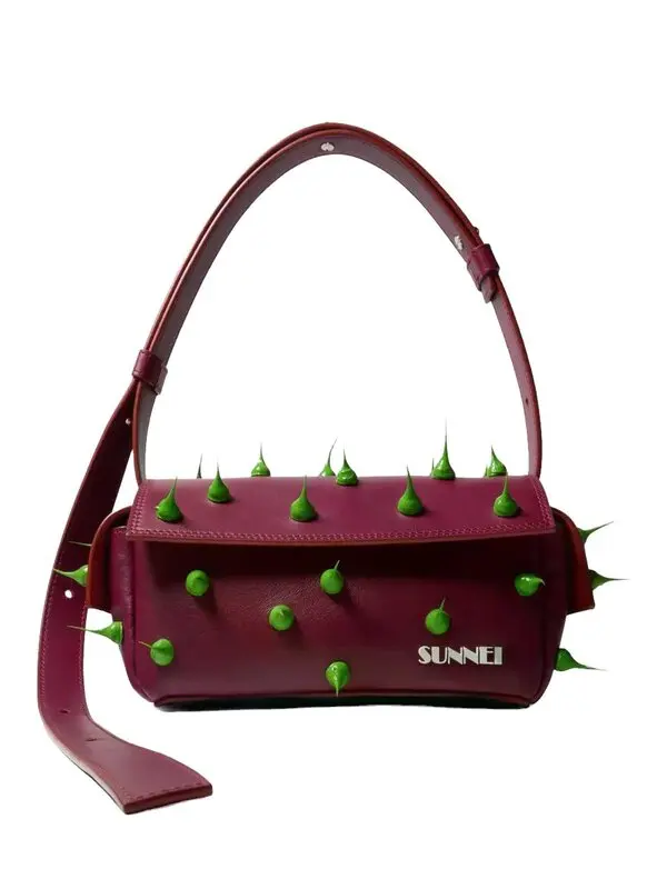 Sunnei Small Spiky Labauletto Shoulder Bag - Red
