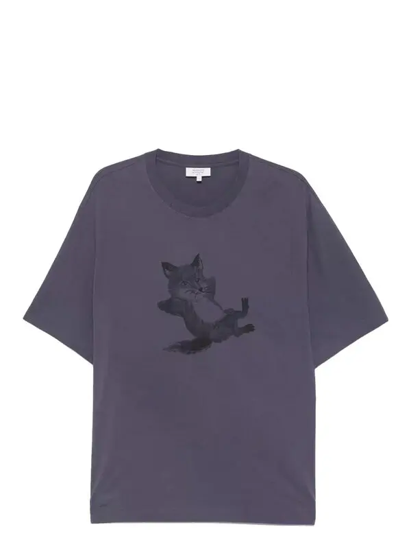 Maison Kitsuné Chillax-print T-shirt - Blue