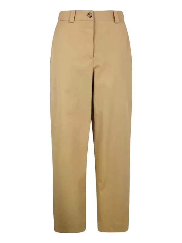Khaite Cotton Straight-leg Trousers - Neutrals