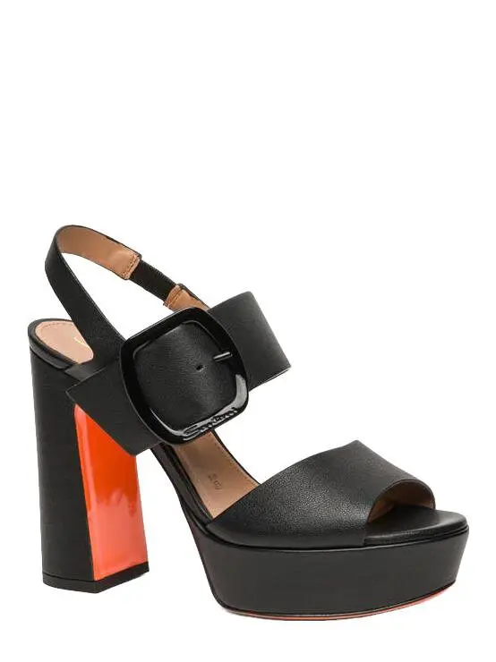 Santoni High Heel Sandal - Black