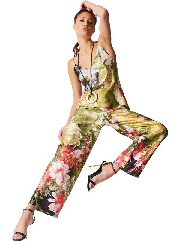 Natori Crane Cami Pajama Set - Black / Floral / Multicolor