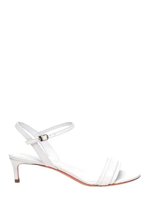 Santoni Mid-heel Sandal - White