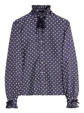 Valentino Garavani Twill Shirt With Plus De Pois Print - Natural