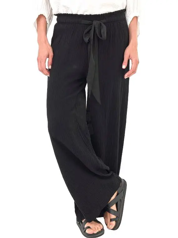 OCEAN+MAIN Gauze Palazzo Pant - Black