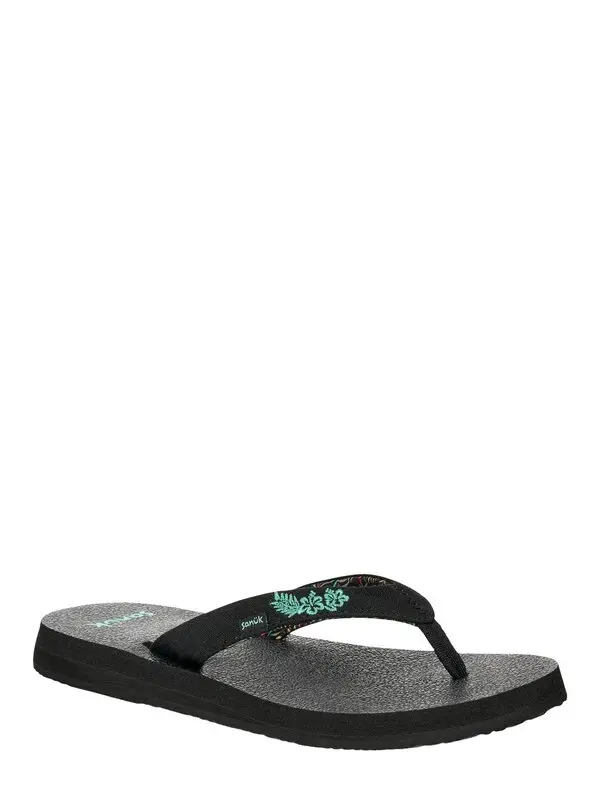 Sanuk Yoga Paradise Ii Flip Flop - Black Paradise Palms