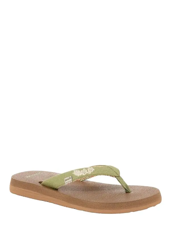 Sanuk Yoga Paradise Ii Flip Flop - Sage Paradise Palms